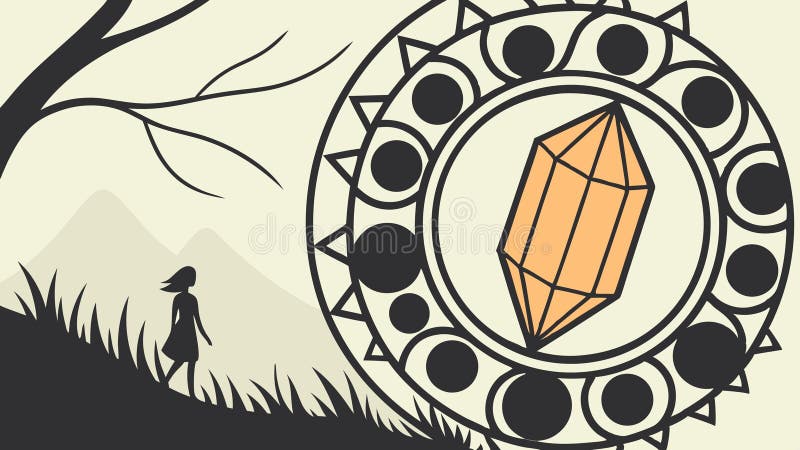 Glowing Crystal within a Mesmerizing Abstract Circular Pattern. Vector ...