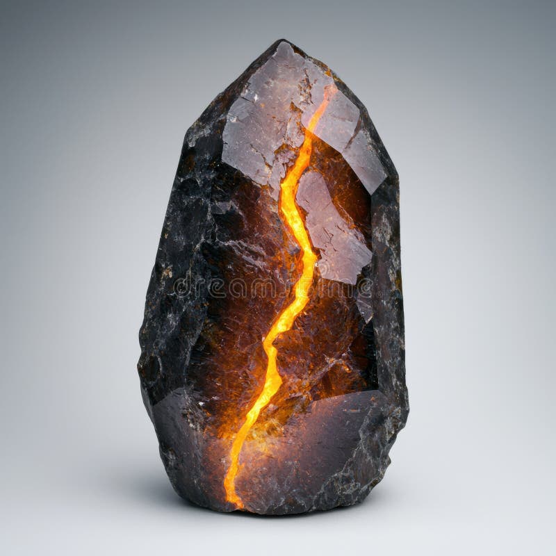 Glowing Crystal Rock Formation Stock Illustration - Illustration of ...