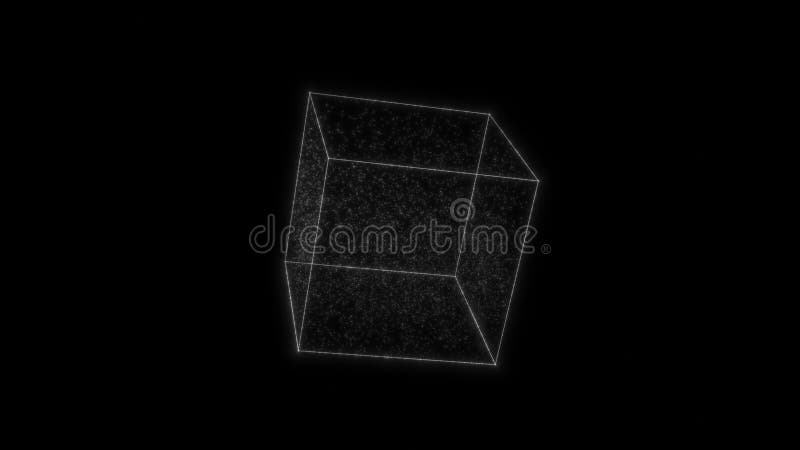 Glowing Cube HUD Element. Container with Particles Stock Illustration ...