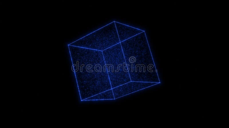 Glowing Cube HUD Element. Container with Particles Stock Illustration ...