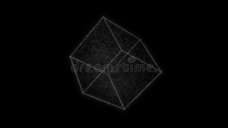 Glowing Cube HUD Element. Container with Particles Stock Illustration ...