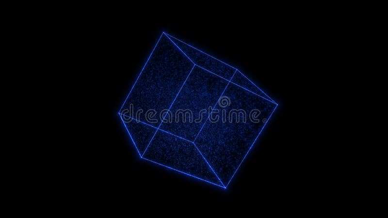 Glowing Cube HUD Element. Container with Particles Stock Illustration ...