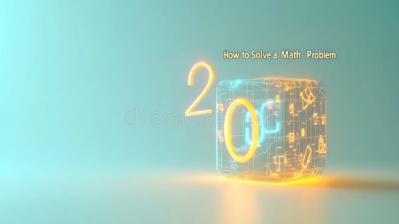 Glowing Cube with Math Formulas, Problem-solving Concept Stock ...