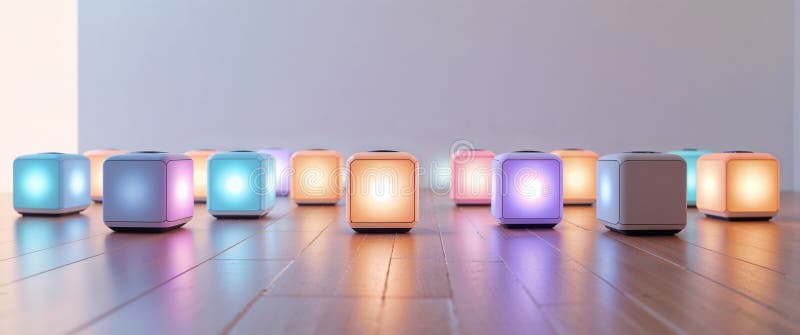 Robots Walking in Futuristic Hallway Stock Photo - Image of future ...