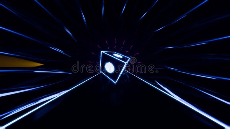 Neon Cube Rotation in Abstract Seamless Tunnel Loop Stock Video - Video ...