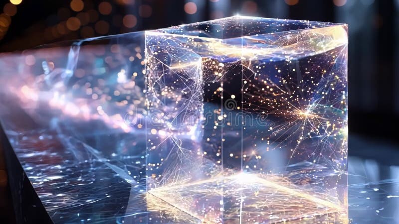 Abstract Glowing Cube Representing Finance and Investment Stock Footage ...