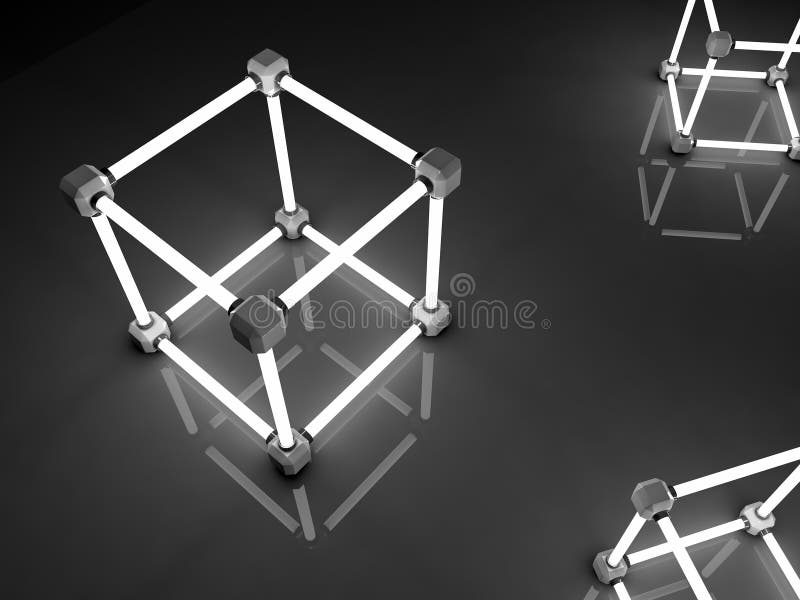 Glowing Cubes of Fluorescent Tubes. Abstract Stock Illustration ...