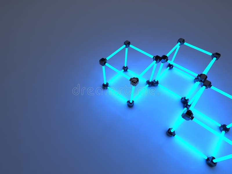 Glowing Cubes of Fluorescent Tubes. Abstract Stock Illustration ...