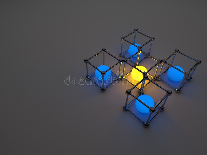 Glowing Cubes of Fluorescent Tubes. Abstract Stock Illustration ...