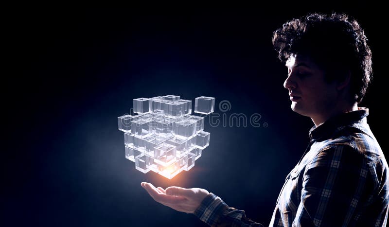 Glowing Cubes. Innovation and Creativity Concept Stock Image - Image of ...