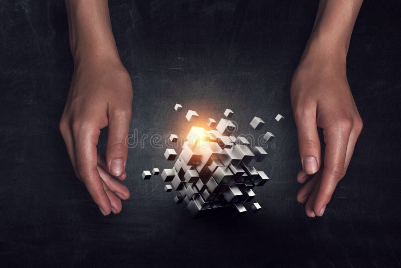Glowing Cubes. Innovation and Creativity Concept Stock Photo - Image of ...