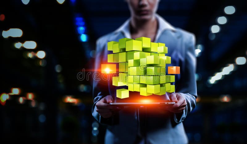 Glowing Cubes. Innovation and Creativity Concept Stock Image - Image of ...