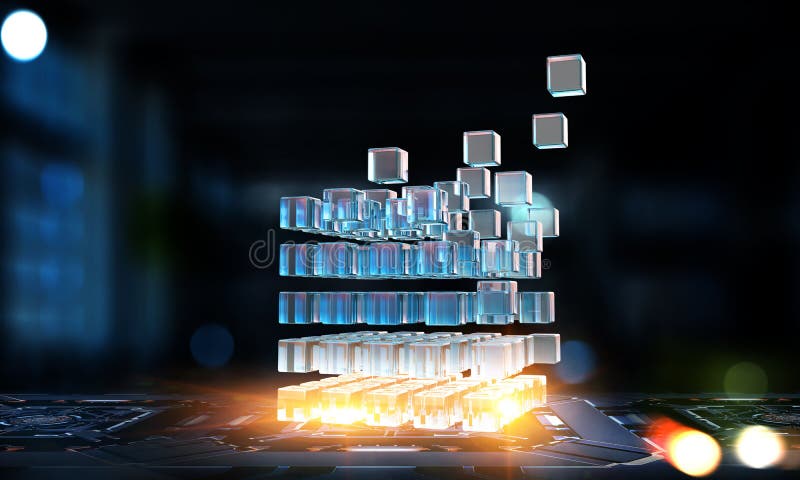 Glowing Cubes. Innovation and Creativity Concept Stock Photo - Image of ...