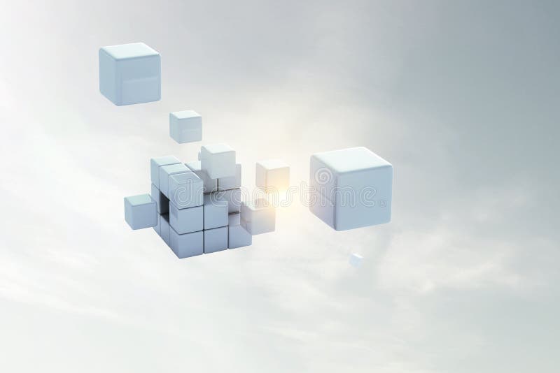 Glowing Cubes. Innovation and Creativity Concept Stock Illustration ...