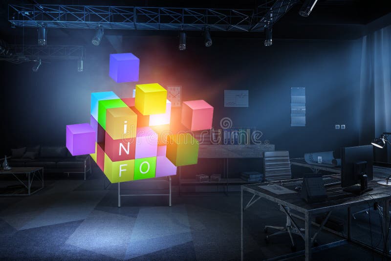 Glowing Cubes. Innovation and Creativity Concept Stock Illustration ...