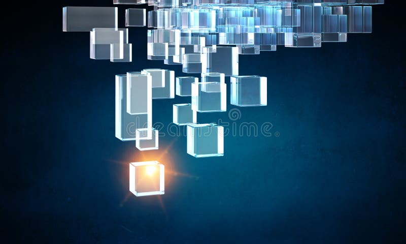 Glowing Cubes. Innovation and Creativity Concept Stock Illustration ...