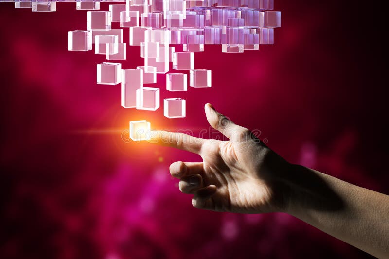 Glowing Cubes. Innovation and Creativity Concept Stock Photo - Image of ...
