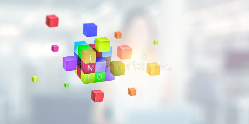 Glowing Cubes. Innovation and Creativity Concept Stock Illustration ...