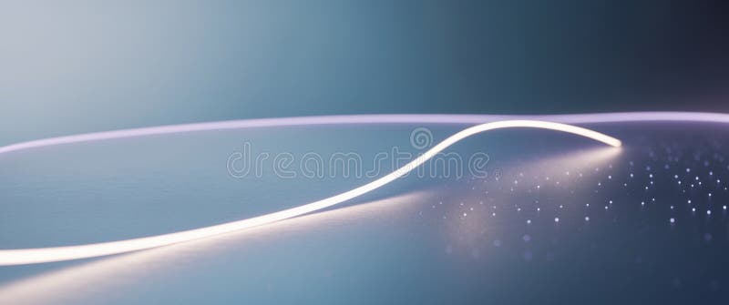 Glowing Curved Lines and Dots of Light Illuminating a Surface. Stock ...