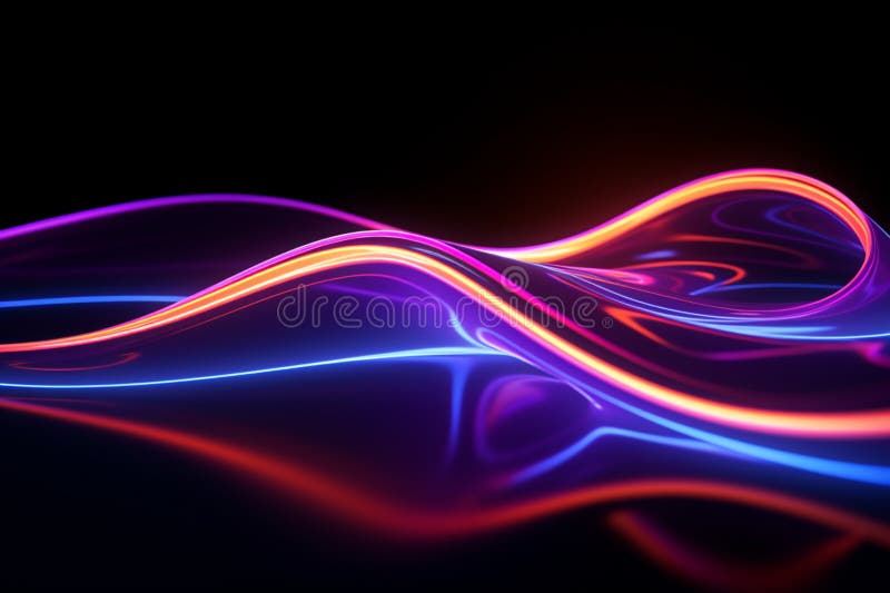 Glowing Curvy Shapes in a Mesmerizing 3D Abstract Tech Background Stock ...