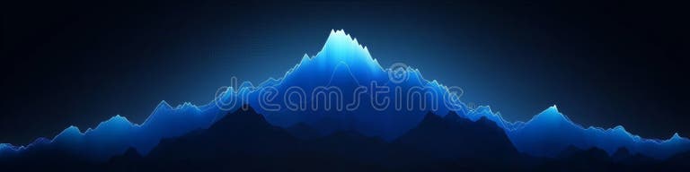 Glowing Cyan Line Chart on Dark Blue Background Gradient Effect ...