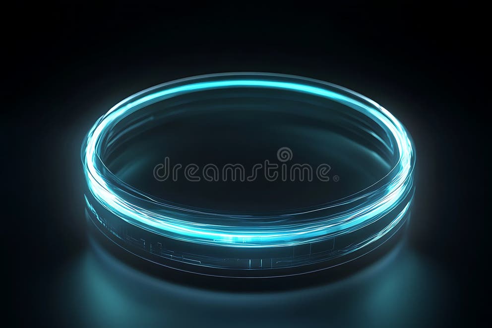 Glowing Cyan Ring Abstract Background Design Element for Futuristic ...