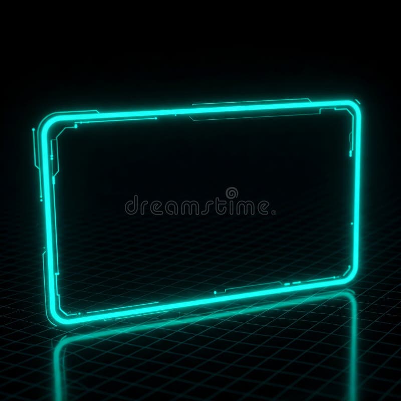 Glowing Cyber Screen Frame stock illustration. Illustration of frame ...