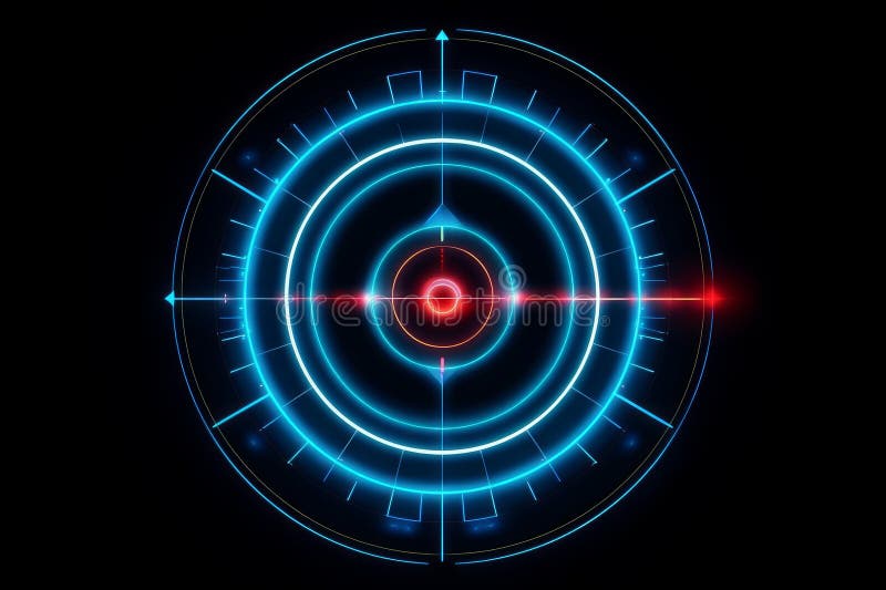 Glowing Cyber Target Circle. Generate Ai Stock Illustration ...