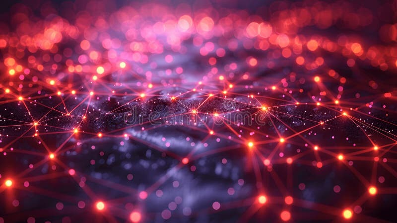 Glowing Cyber Threads in a Digital Tapestry. Stock Illustration ...