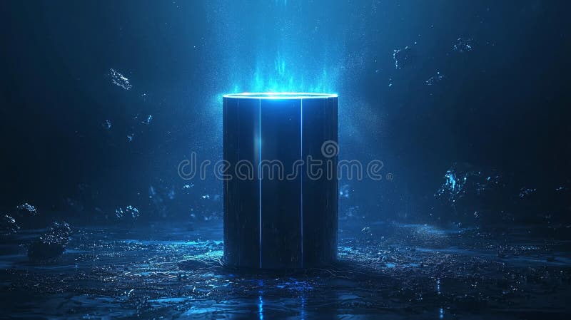 Blue Energy Pillar stock illustration. Illustration of darkness - 375416587