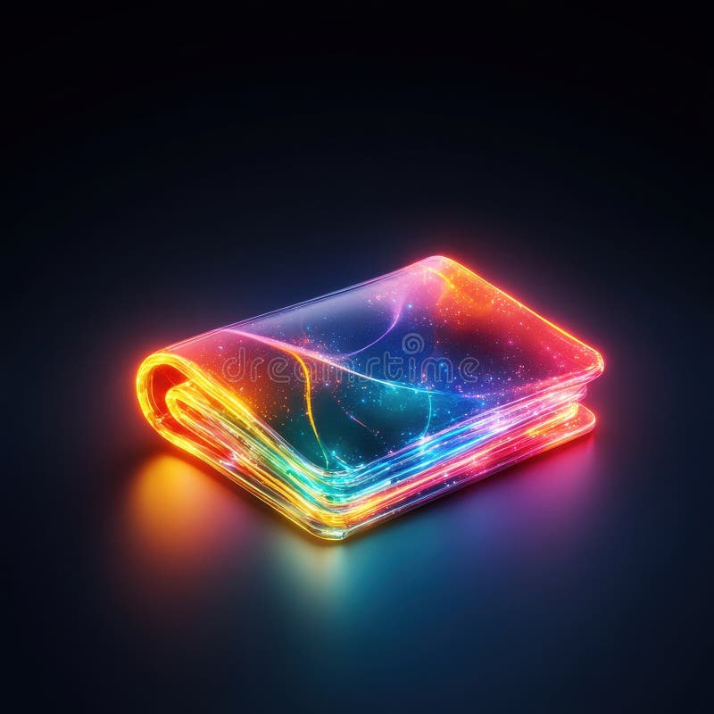 Glowing 3D Digital Wallet with Light Effects Stock Illustration ...