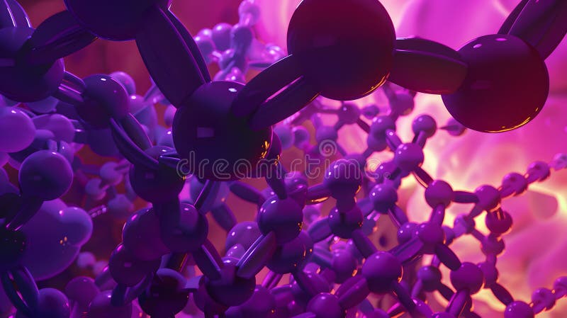 Glowing 3D Illustration of a Complex Biochemistry Stock Illustration ...