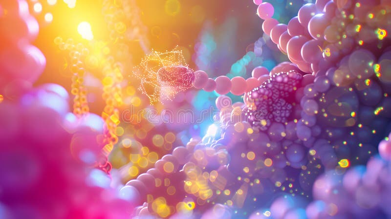 Glowing 3D Illustration of an Enzymes Activation. Stock Illustration ...