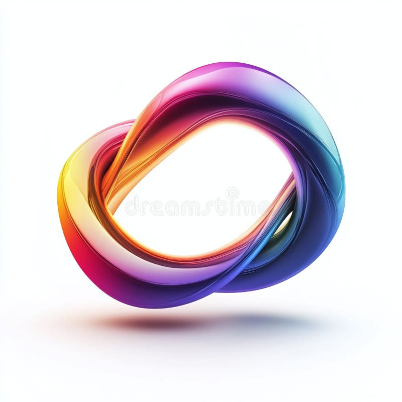 A Glowing 3d Infinity Loop with Gradient Colors Stock Illustration ...