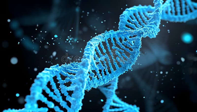 Glowing 3D Visualization of DNA Double Helix Stock Illustration ...