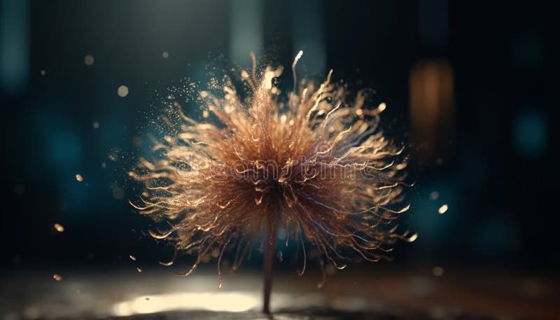 Glowing Dandelion Seed in Abstract Underwater Motion Generated by AI ...