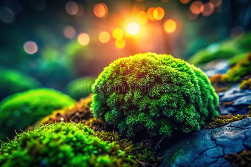 Glowing Dark Green Moss Texture Background Abstract NatureInspired ...