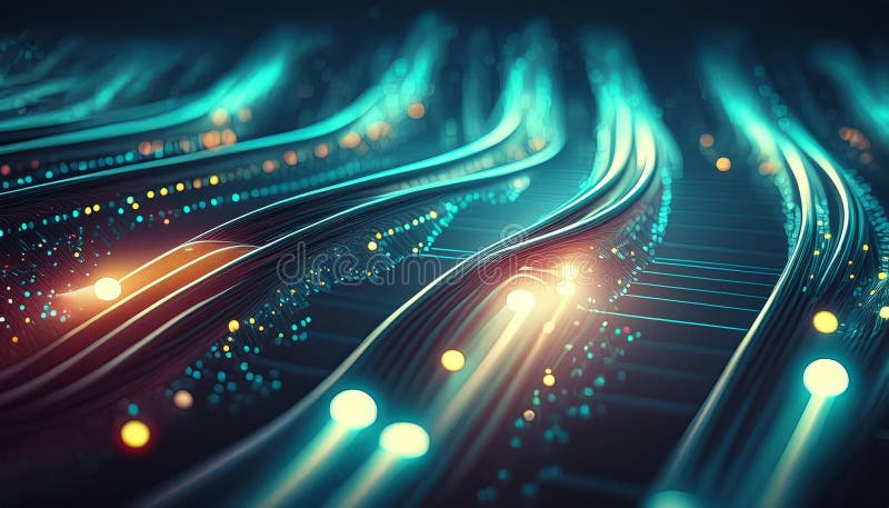 Glowing Data Cables Transferring Information Background , Generated by ...