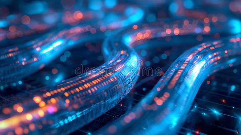 Glowing Data Cables Transferring Information Background Stock Image ...