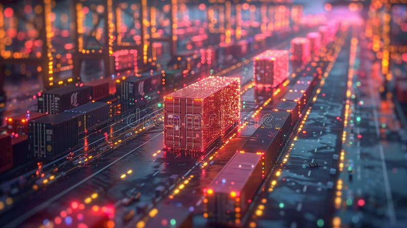 Digital Data Center Powering Future Technologies at Twilight Stock ...