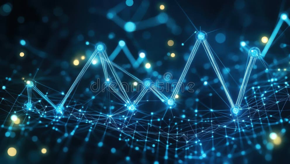 Glowing Data Network Graph stock image. Image of dynamic - 370197807