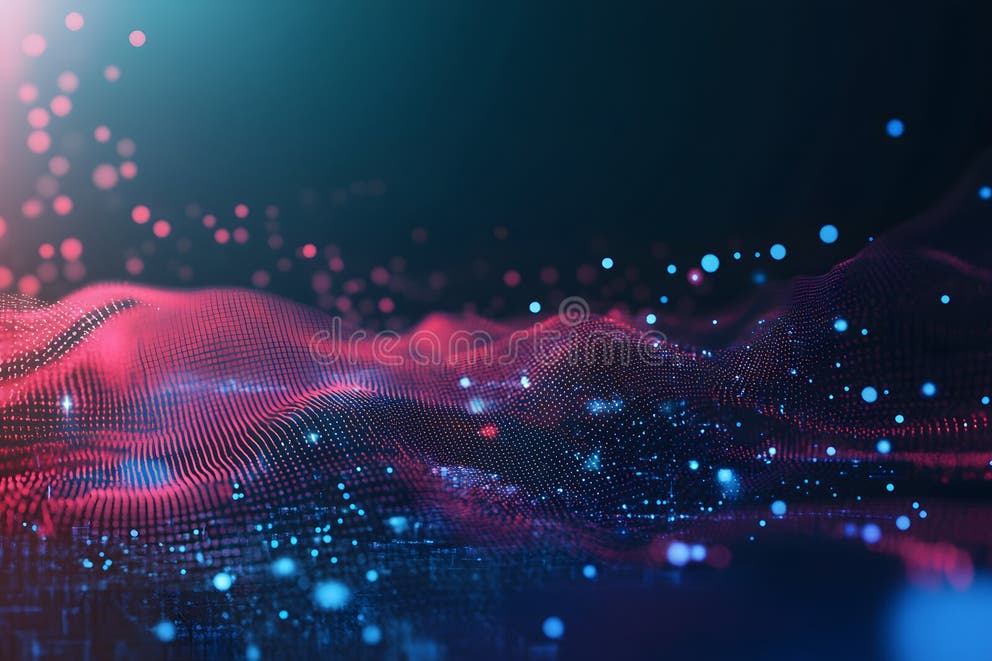 Glowing Data Wave Flowing Horizontally, Modern Matrix-style Background ...