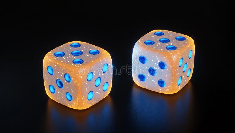 Glowing Dice Game- 3D Render of Two Illuminated High Quality Image ...