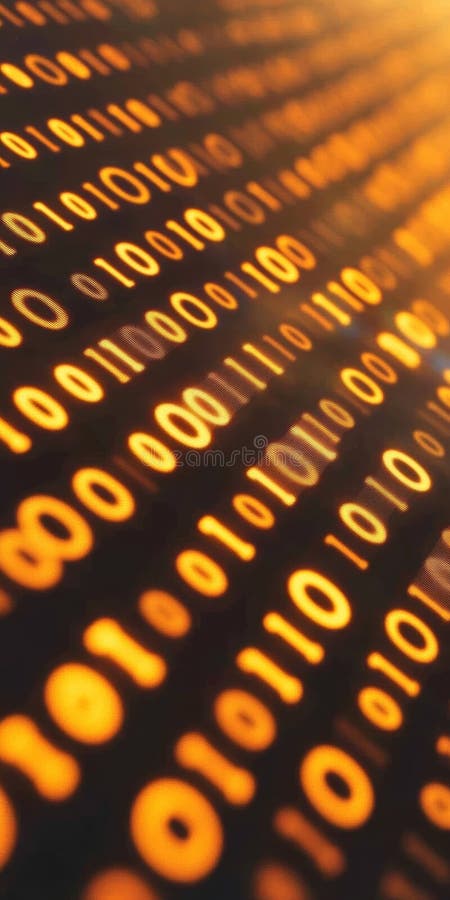 Glowing Digital Binary Code Stream, Representing Technology, Cybersecurity, and Data Flow Stock ...