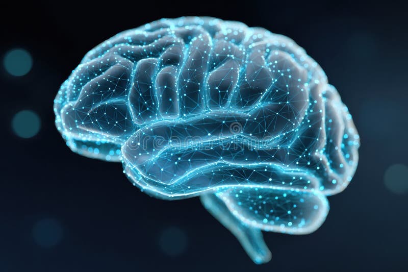 Glowing Digital Brain Made of Binary Code Representing Artificial Intelligence Stock ...