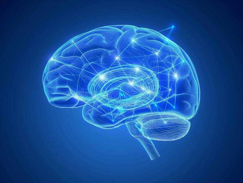 Glowing Digital Brain with Neural Connections Stock Photo - Image of ...