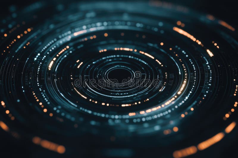 Glowing Digital Circular Elements Background Stock Illustration ...