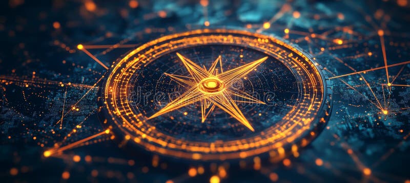 Glowing Digital Compass Navigation, Guidance in Complex Digital ...