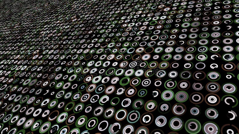 Glowing Digital Data Circle Lights Blinking and Spinning. Animation ...