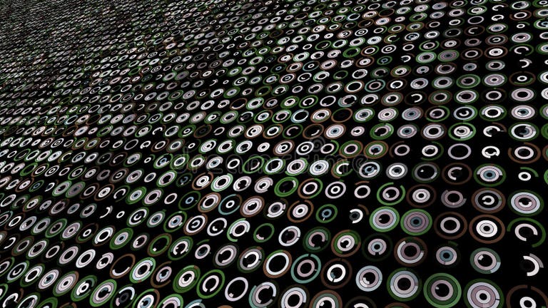 Glowing Digital Data Circle Lights Blinking and Spinning. Animation ...